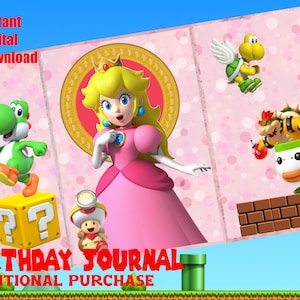 Princess Peach Birthday Banner, Princess Peach Birthday Party, Princess ...