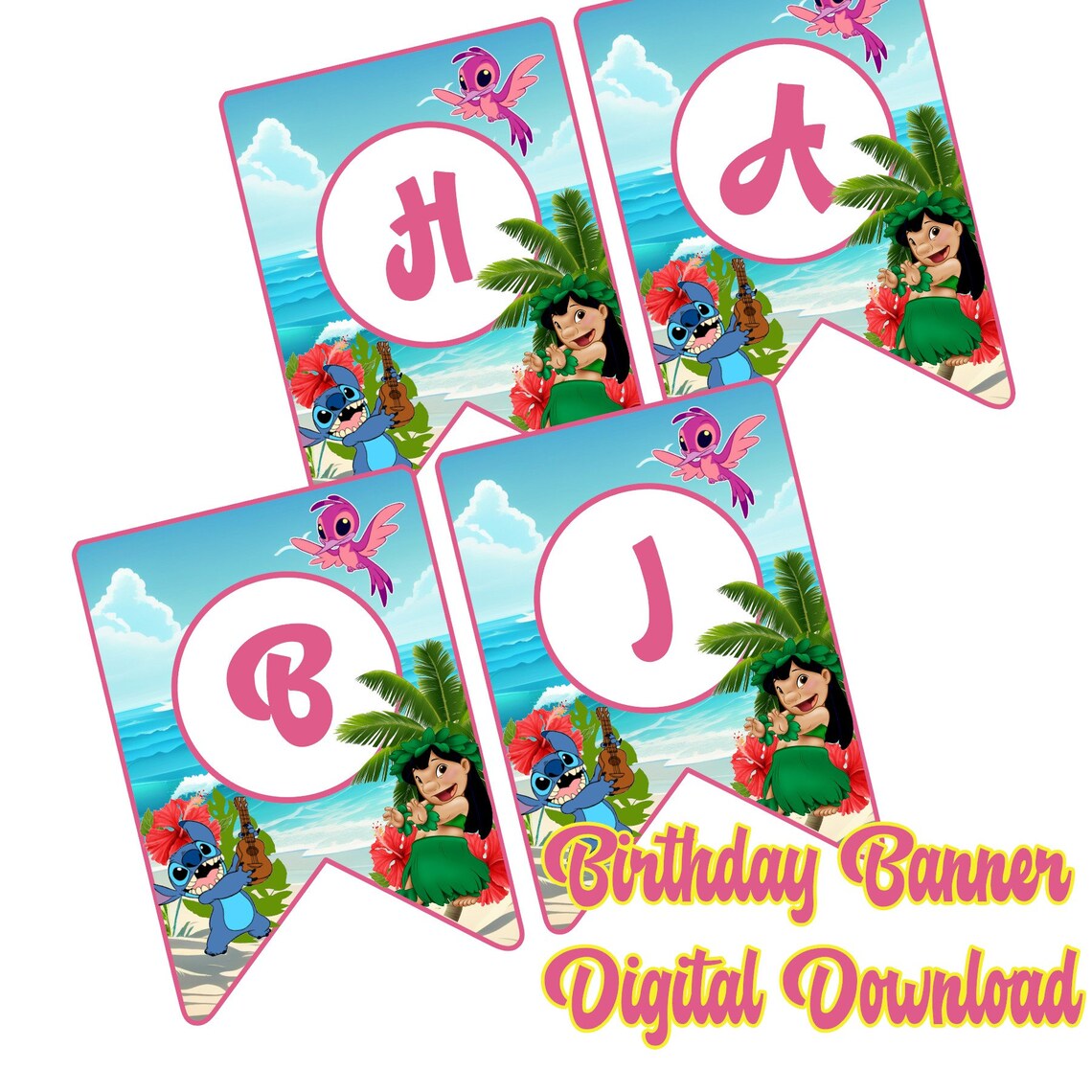 Lilo and Stitch Birthday Banner, Lilo and Stitch, Lilo and Stitch ...