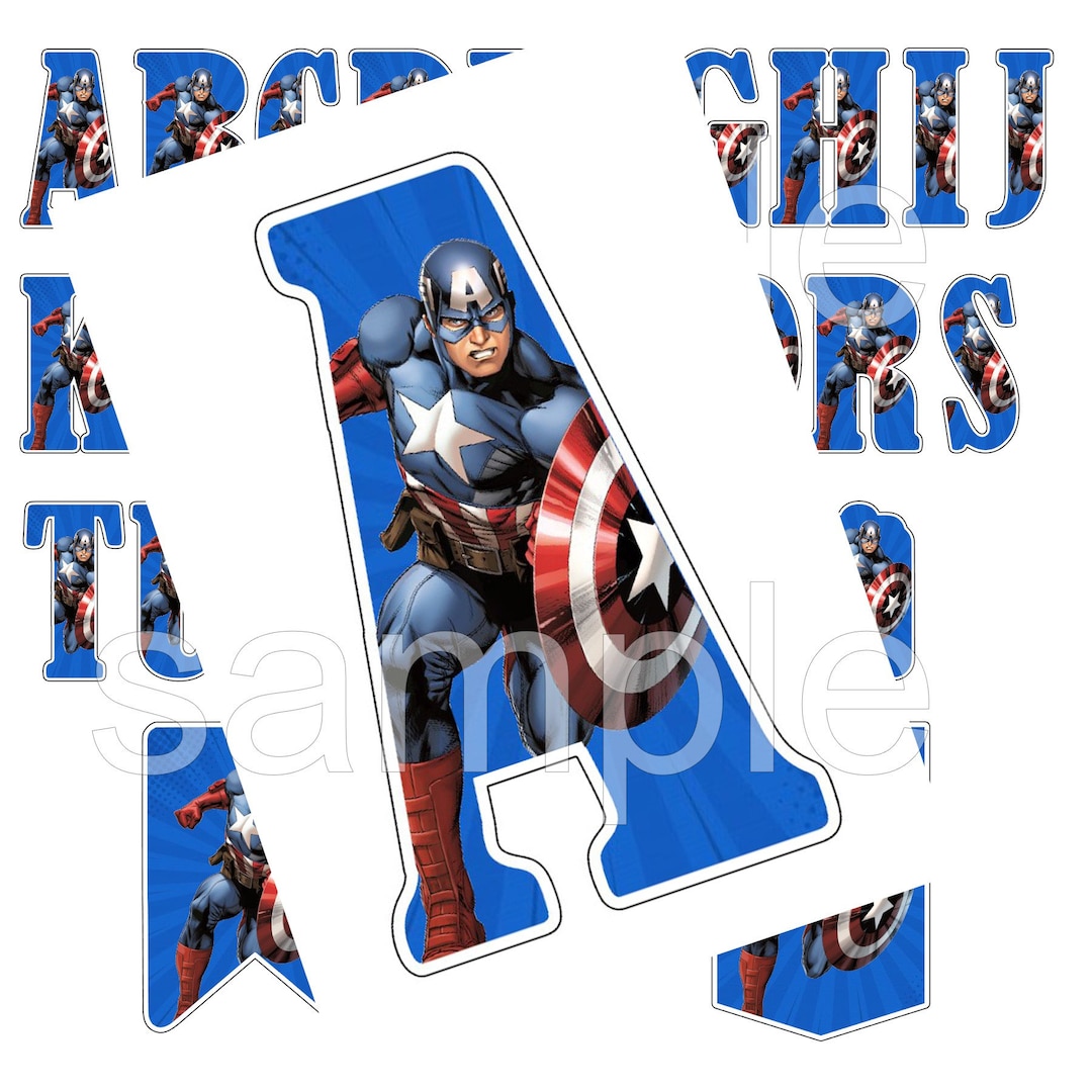 Captain America Alphabet, Captain America Letter, Captain America ...