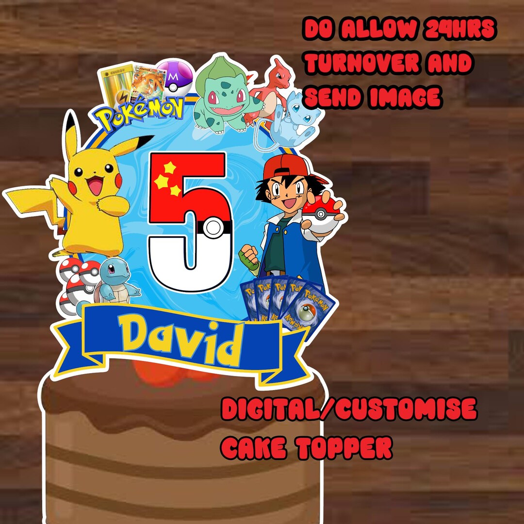 Pokemon Cake Topper, Pokemon Birthday Cake Topper, Pokemon Birthday ...