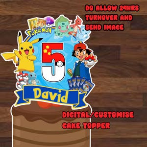 Pokemon Cake Topper, Pokemon Birthday Cake Topper, Pokemon Birthday ...