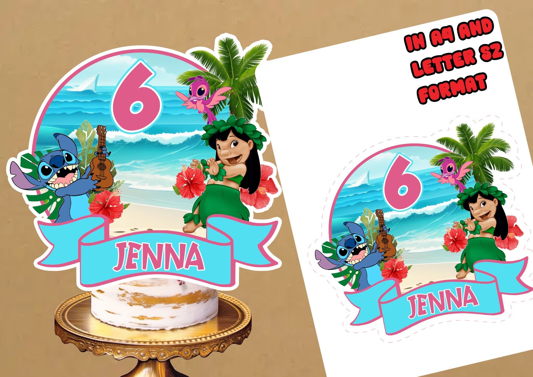 Lilo and Stitch Cake Topper, Lilo and Stitch Birthday, Lilo and Stitch ...