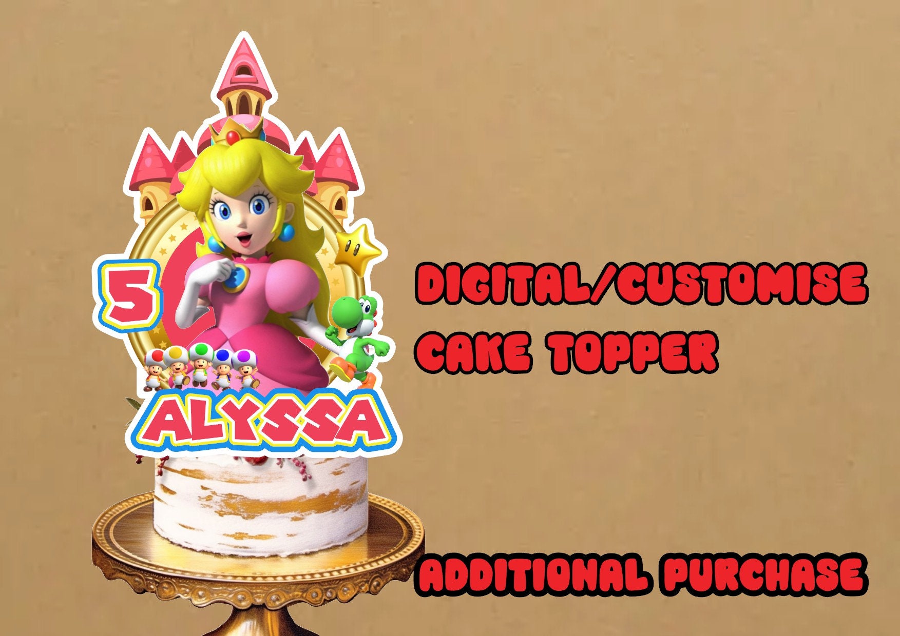 Princess Peach Birthday Banner Princess Peach Birthday Party - Etsy