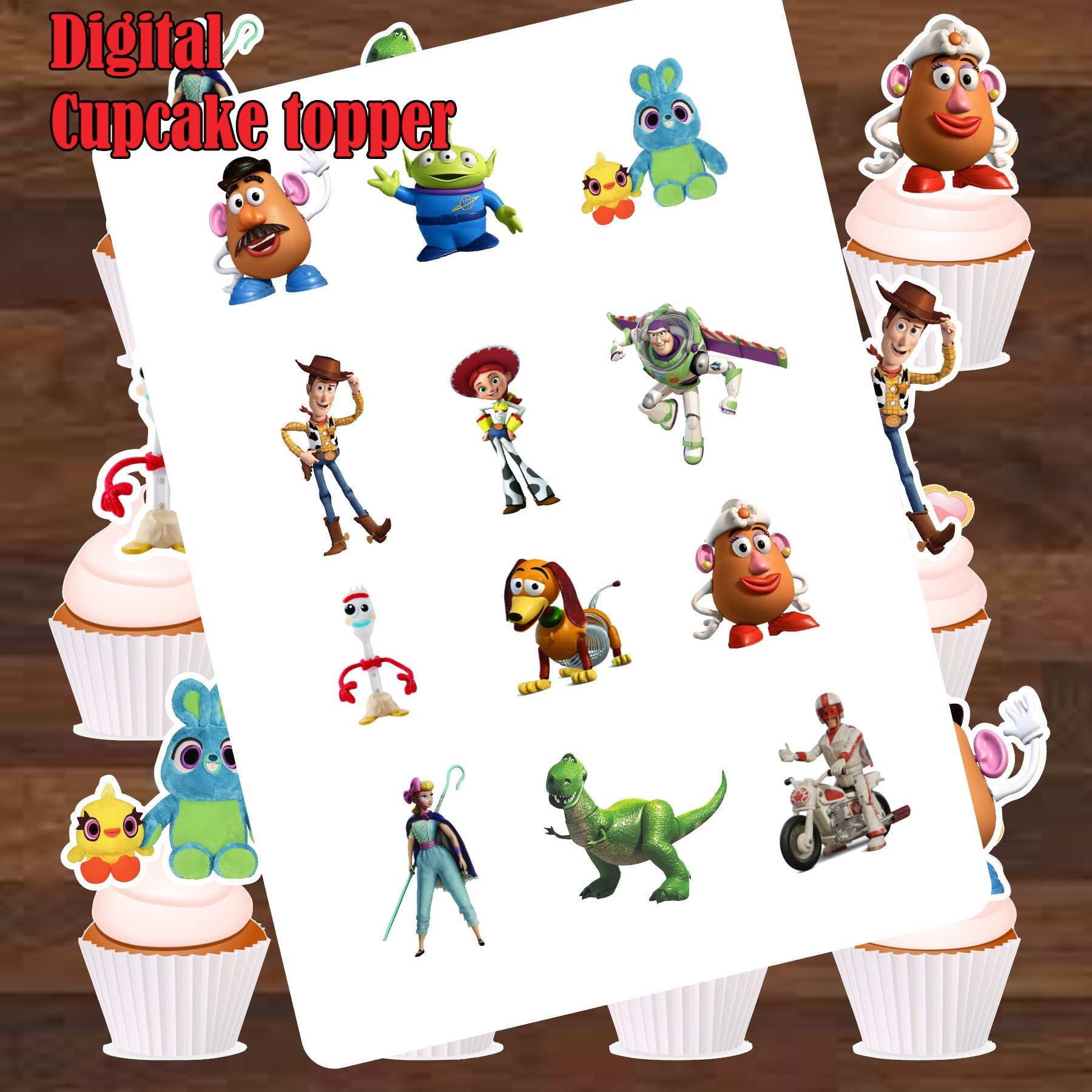 Toy Story Cupcake Topper, Toy Story, Toy Story Topper, Toy Story ...