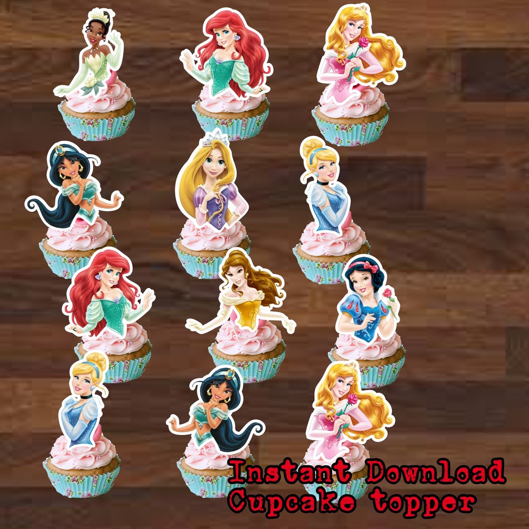 Princess Cupcake Topper, Princess Birthday, Princess Birthday Party ...