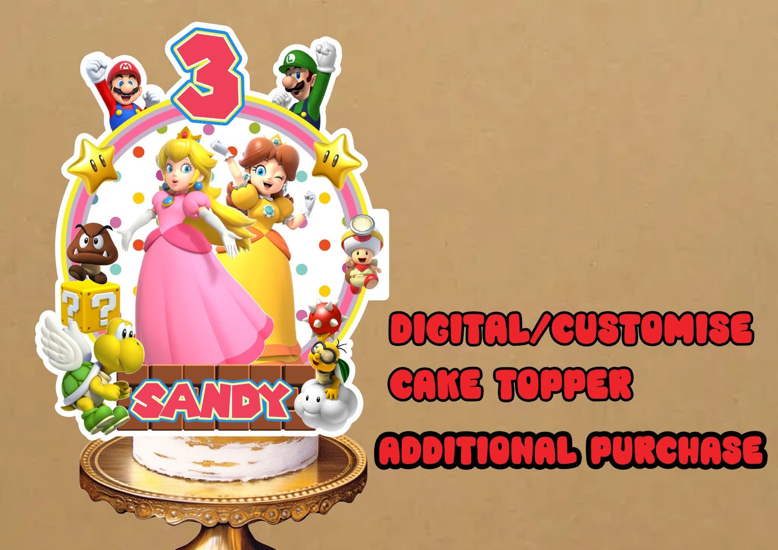 Princess Peach Birthday Banner Princess Peach Birthday Party - Etsy