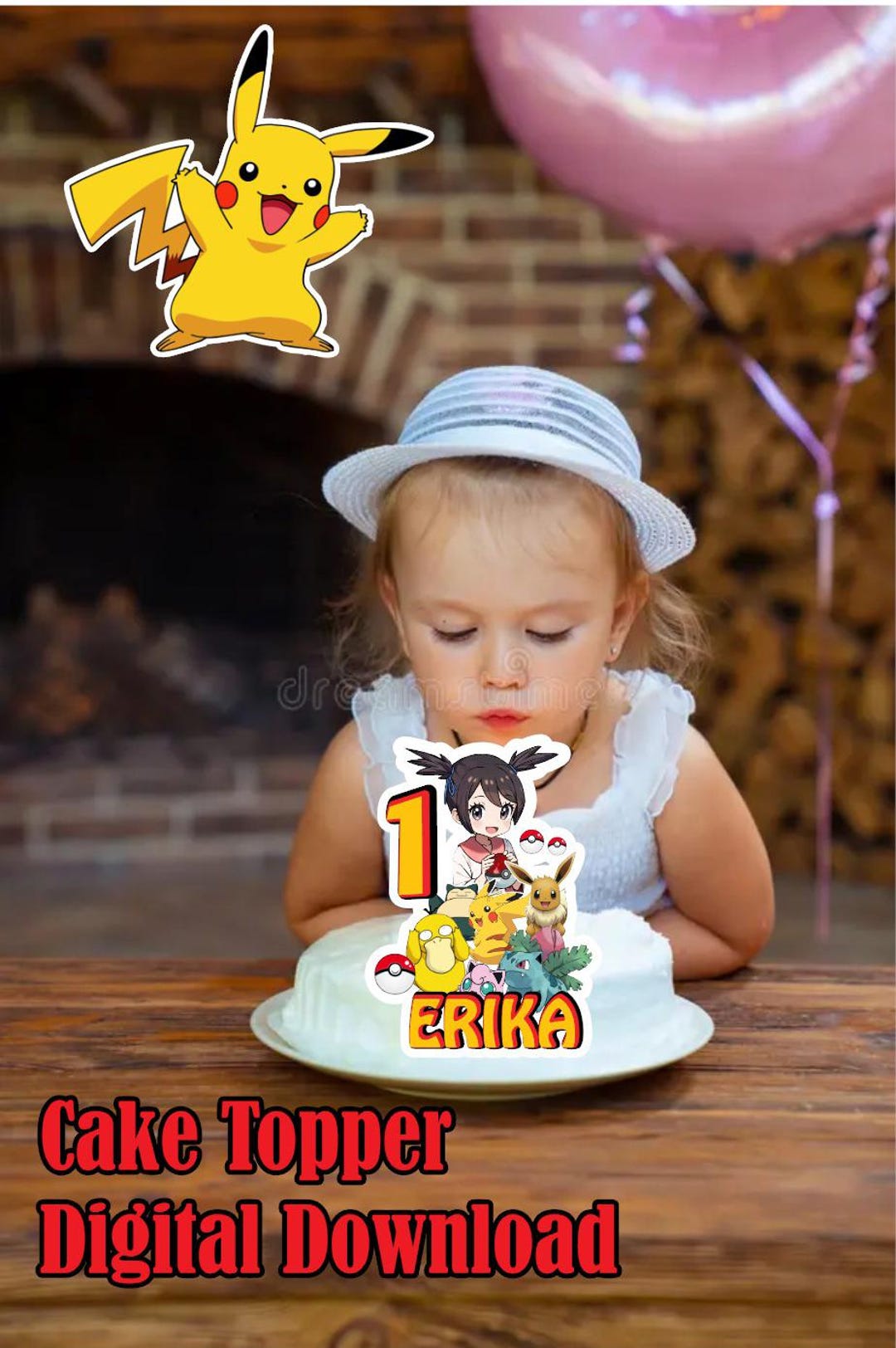 Pokemon Cake Topper, Pokemon Birthday Cake Topper, Pokemon Birthday ...