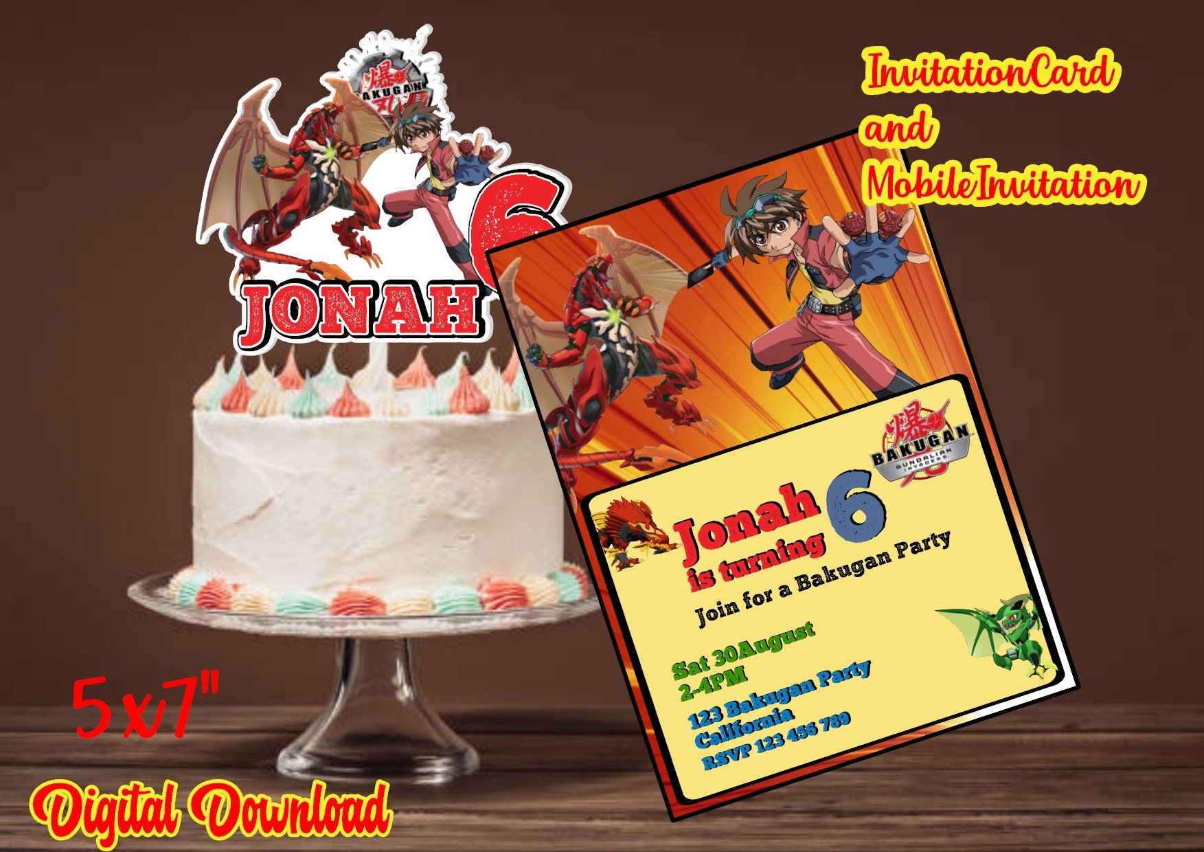 Bakugan Birthday Invite, Bakugan Game, Bakugan Birthday Party, Bakugan ...