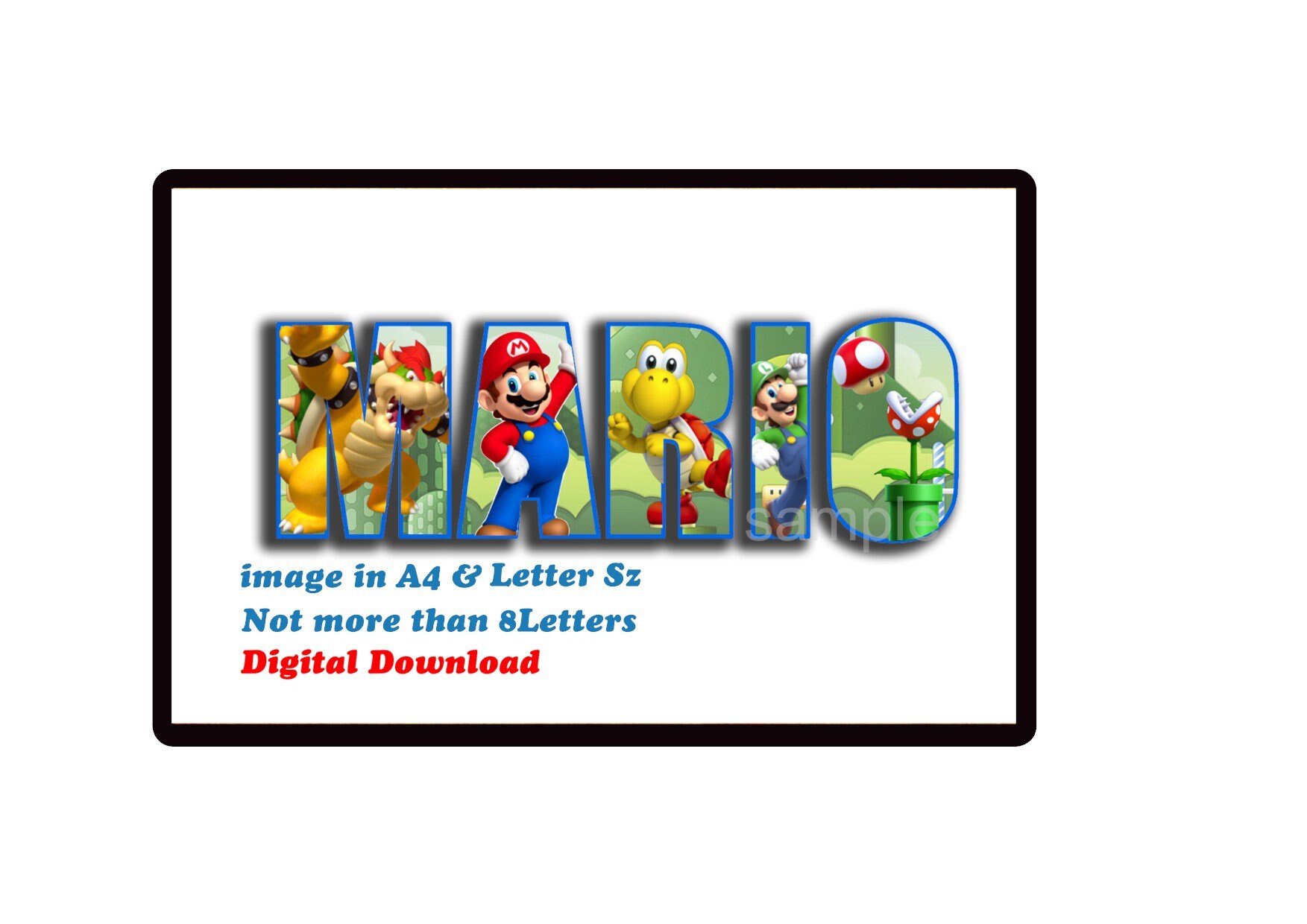 Mario, Custom Name, Mario Letter, Mario Birthday, Mario Bros, Mario ...