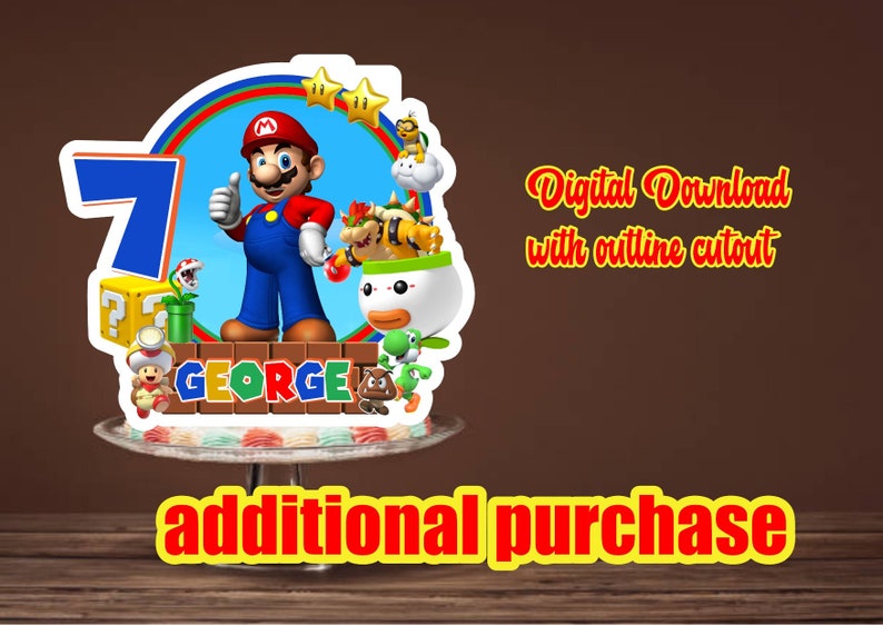 Super Mario Cupcake Topper Mario Bros Cupcake Topper Super - Etsy