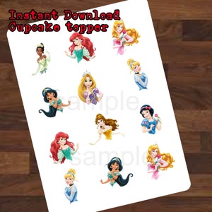 Princess Cupcake Topper, Princess Birthday, Princess Birthday Party ...