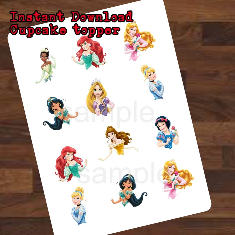 Princess Cupcake Topper, Princess Birthday, Princess Birthday Party ...
