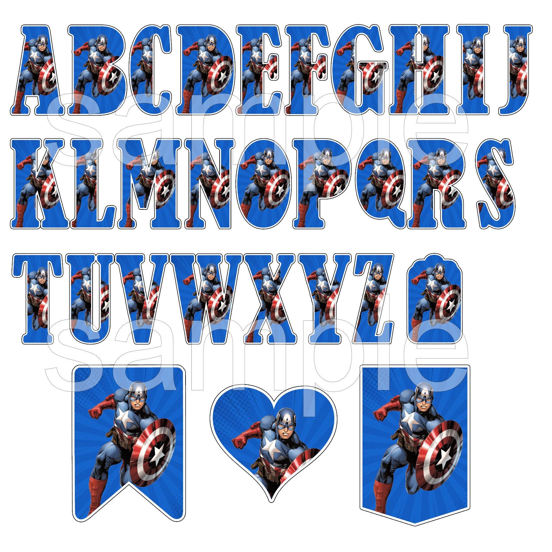 Captain America Alphabet, Captain America Letter, Captain America ...