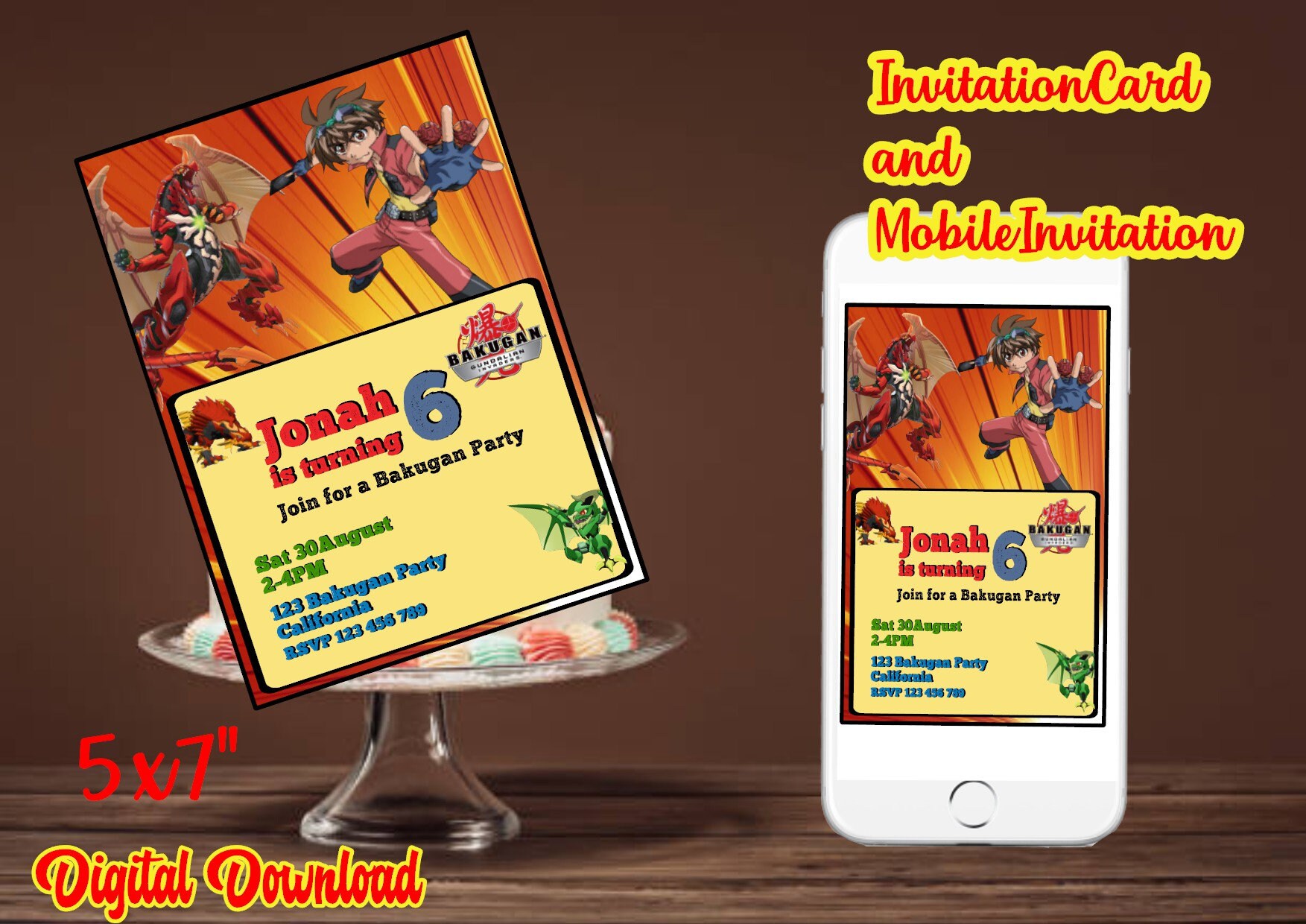 Bakugan Birthday Invite, Bakugan Game, Bakugan Birthday Party, Bakugan ...