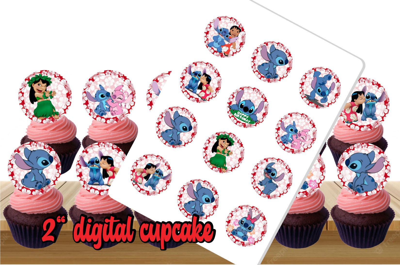 Lilo and Stitch Cupcake Topper, Lilo and Stitch, Stitch Topper, Lilo ...