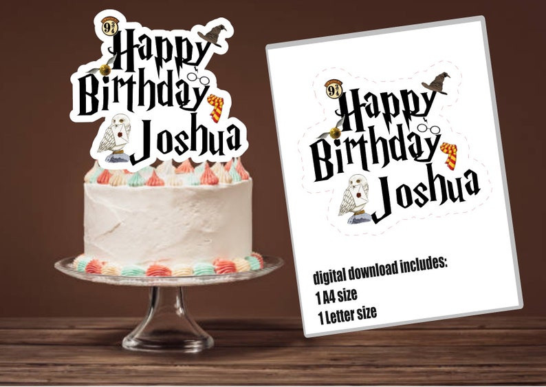 Wizard Happy Birthday Cake, Wizard Cake, Wizard Print Cake, Happy ...