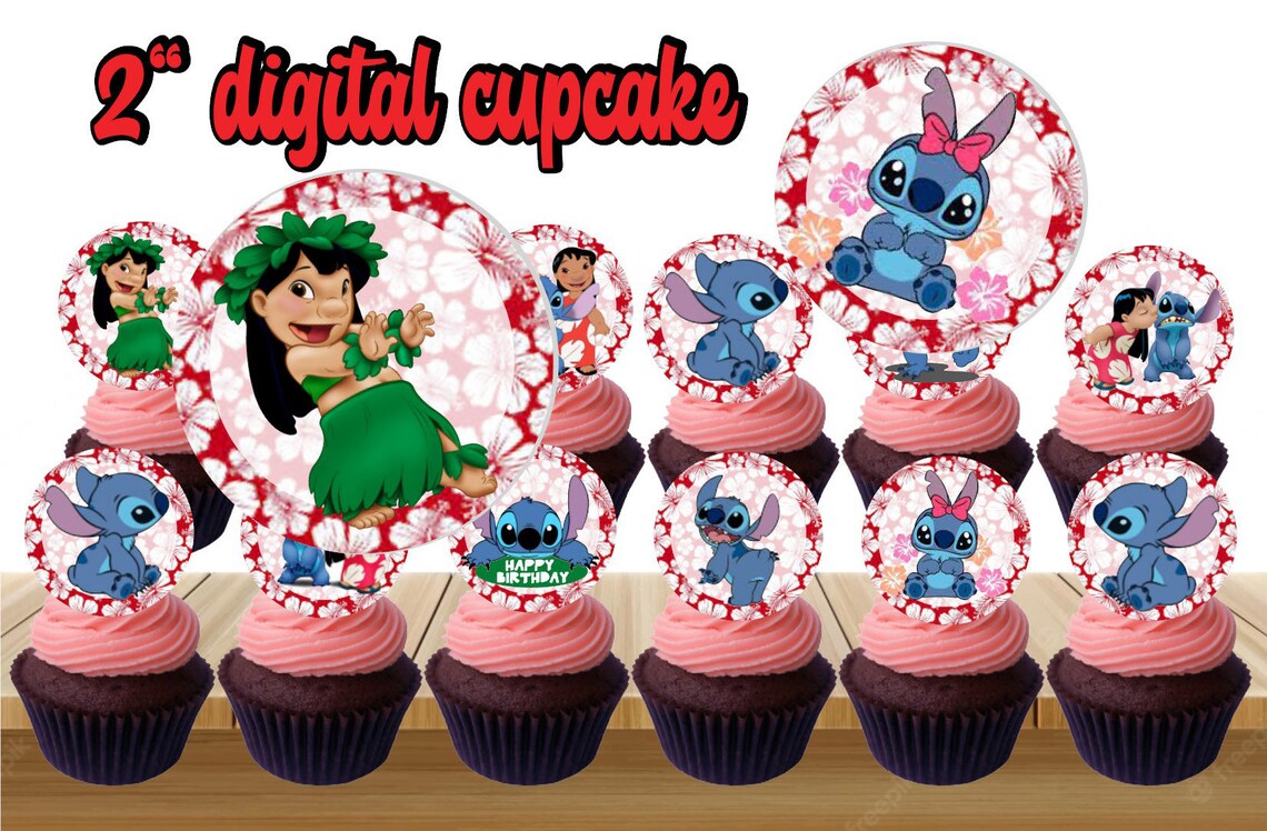 Lilo and Stitch Cupcake Topper, Lilo and Stitch, Stitch Topper, Lilo ...