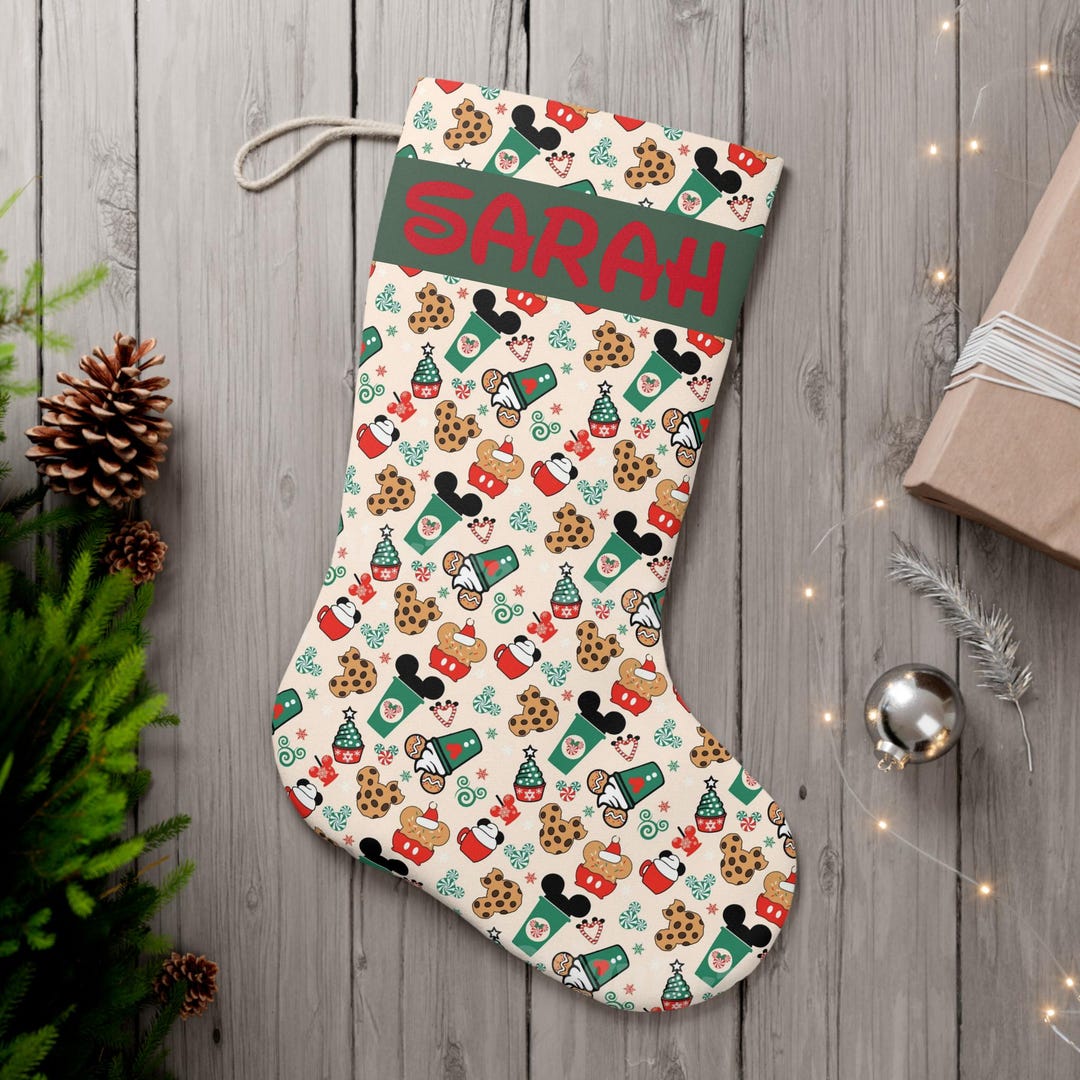 Santa Stocking, Personalized Disney Christmas Snacks Park Inspired ...