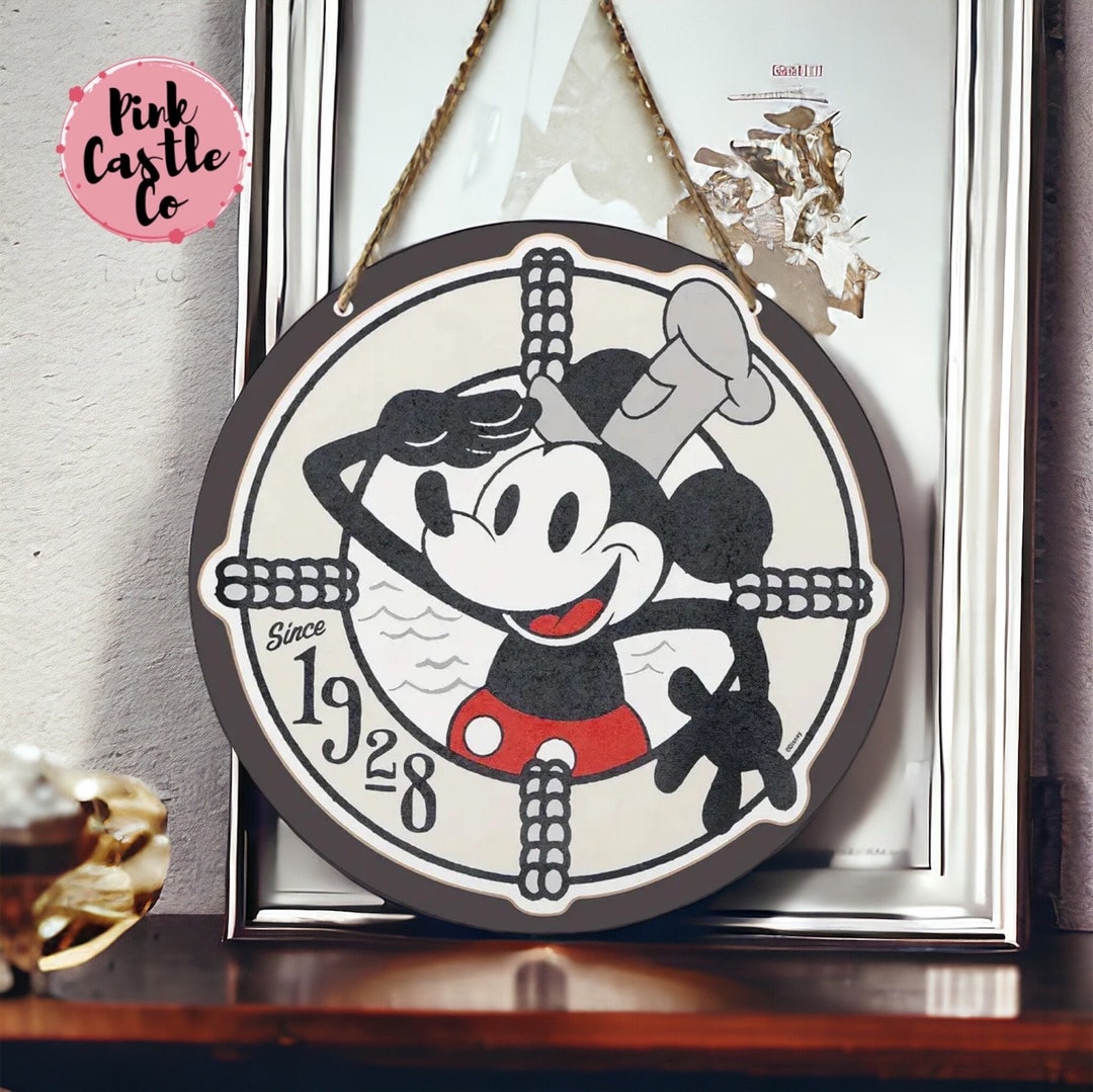 Mickey Mouse as Steamboat Willie Wood Sign8''x8''/20cmx20cmdisney ...