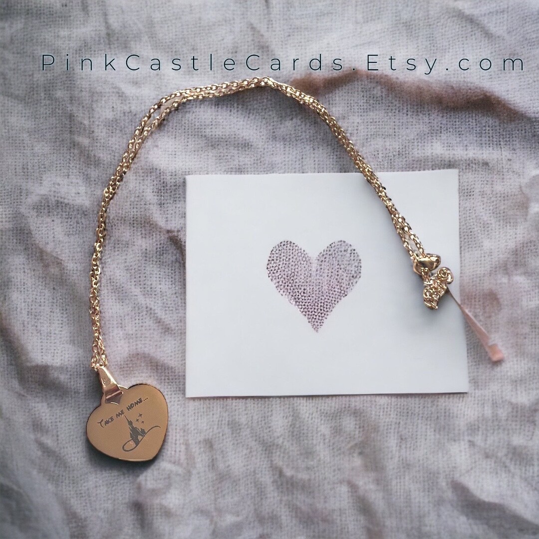 Pendant Magically Inspired Necklace Rose Gold 'take Me Home' Disney ...