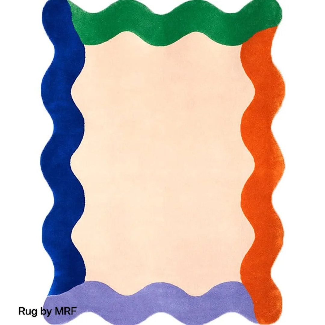 The Wiggle Irregular Hand tufted Woolen Rug Plain Area Rug Simple ...