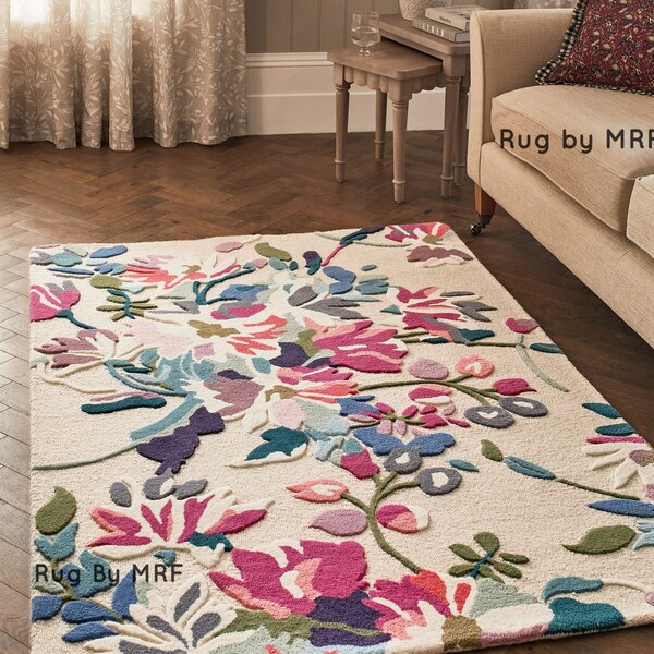 Floral Rug - Etsy