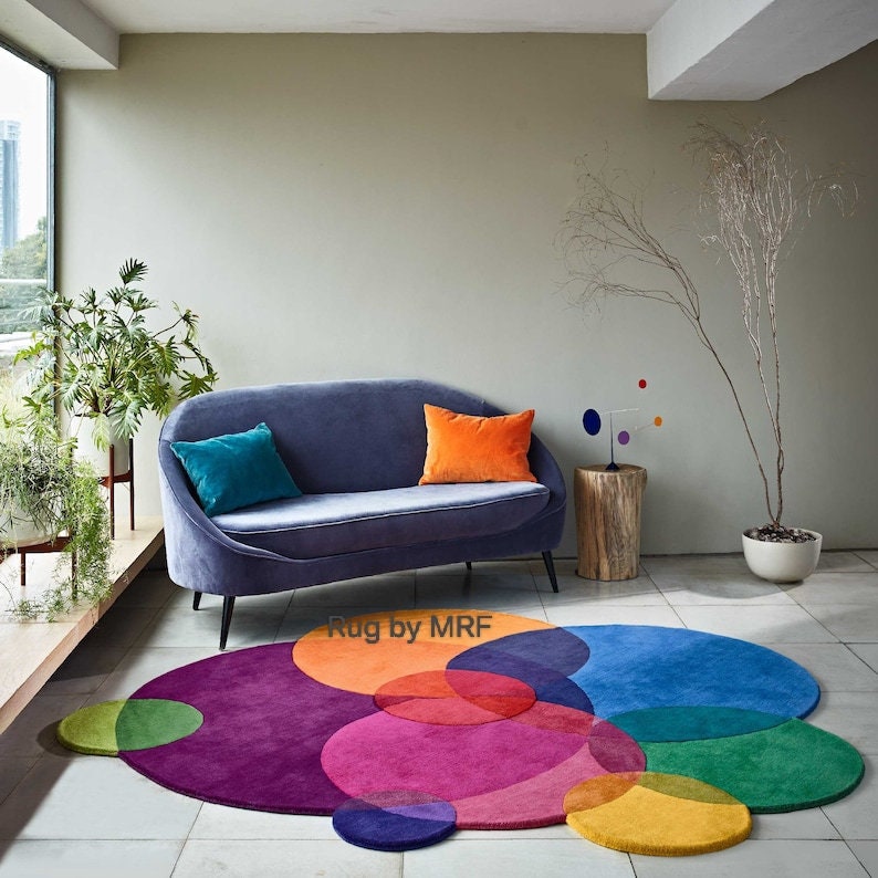 Bubble Multicolor Most Luxury Modern Handmade Wool Rug, Rugs for Living ...