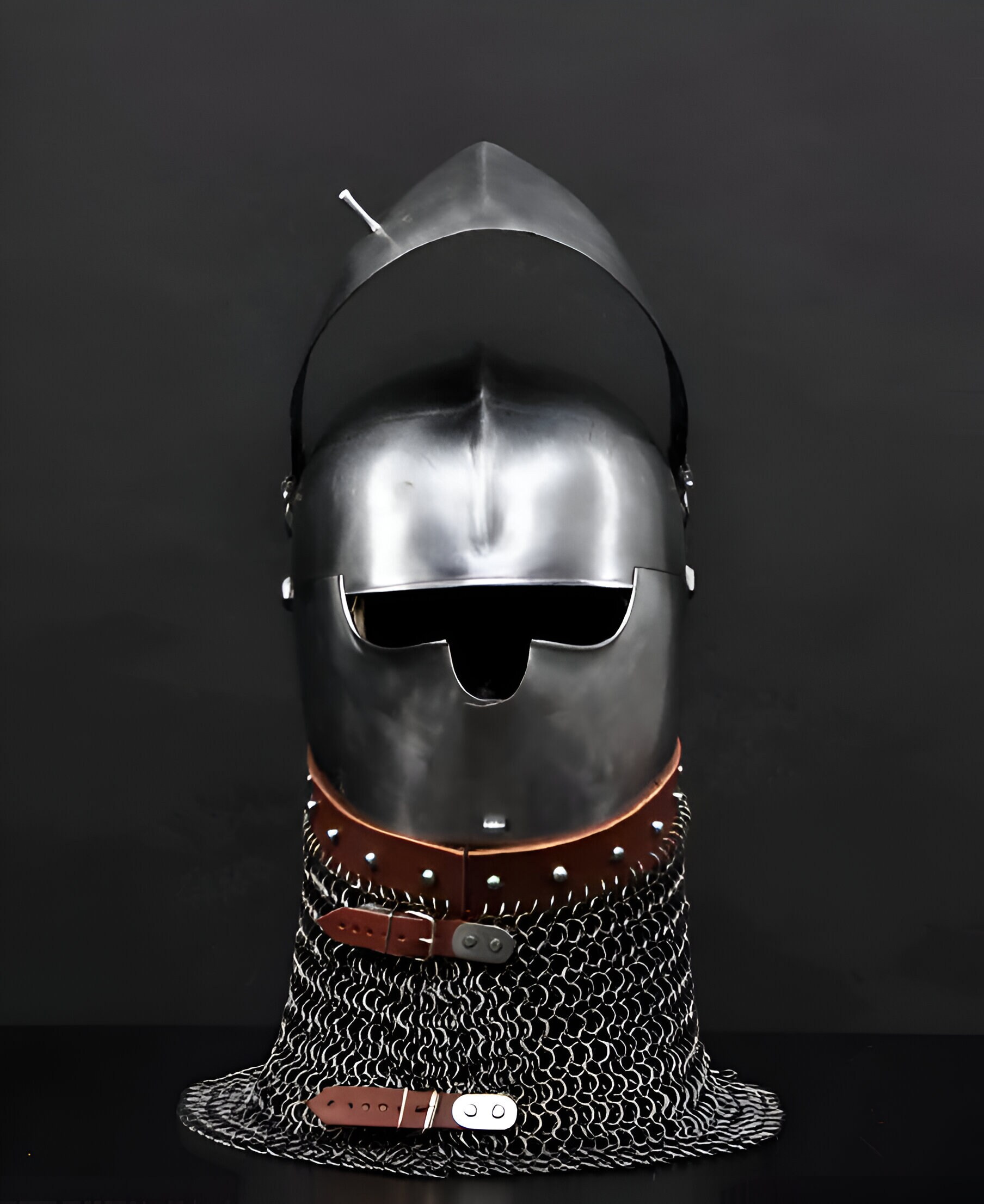 Knights Armor With Rondel, Gothic European Close Helmet 16 Gauge Steel ...