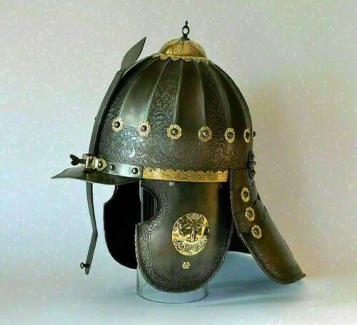 Medieval Hussars Etched Helmet Museum Helmet Replica Iron & - Etsy