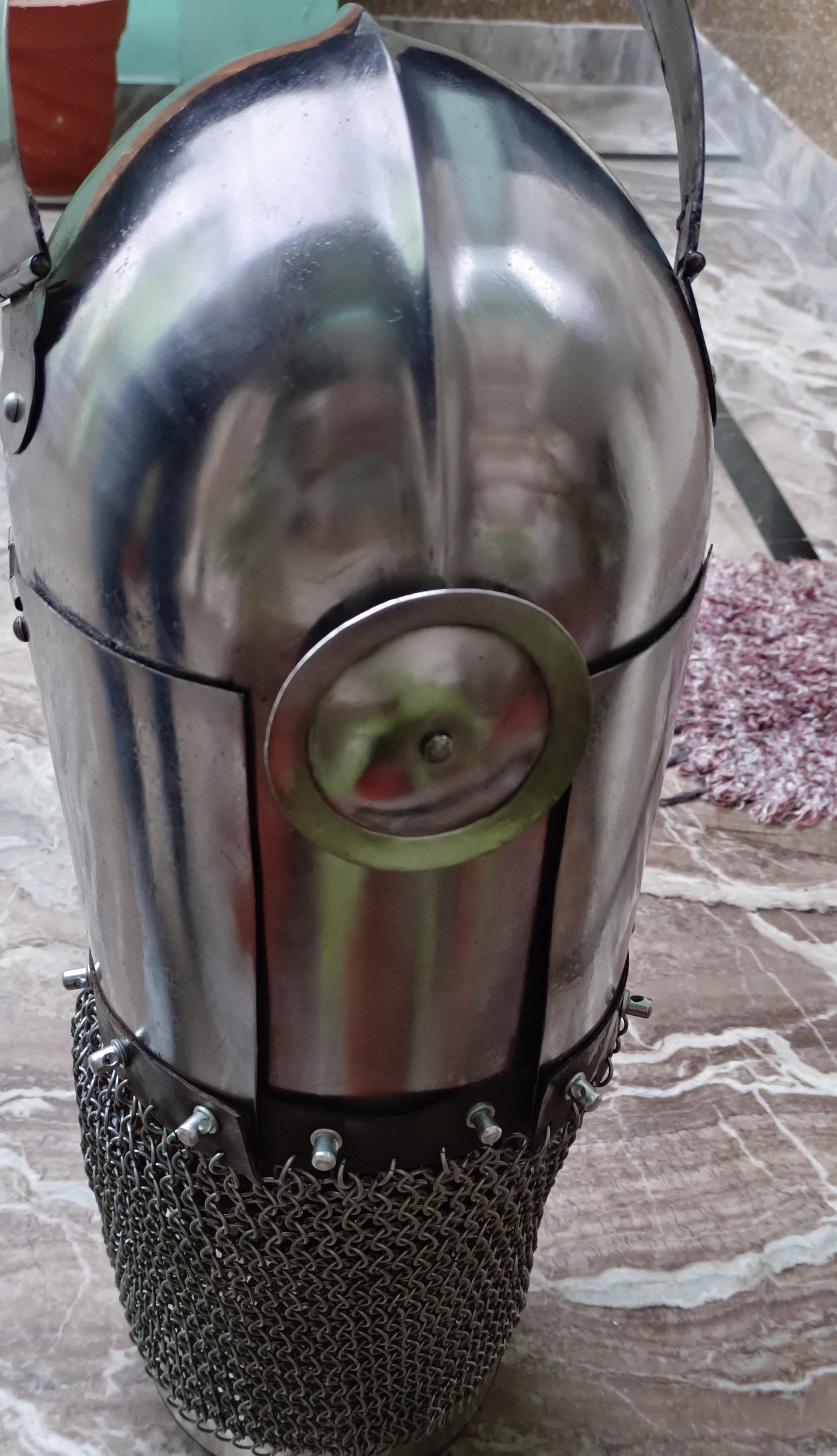 Knights Armor With Rondel, Gothic European Close Helmet 16 Gauge Steel ...