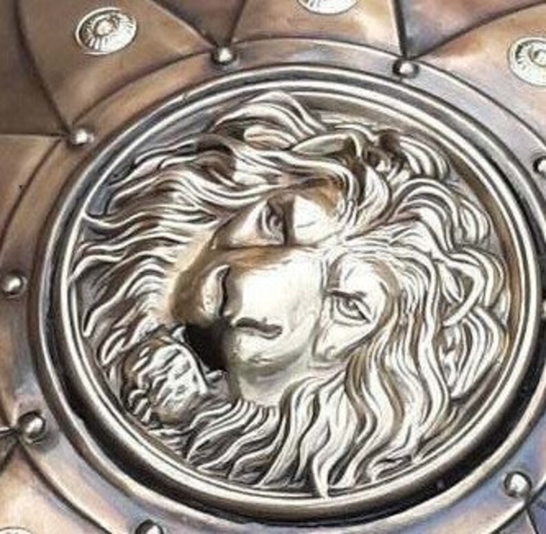 Lion Face Round Shield, Medieval Iron Shield, Knight Armor Shield ...