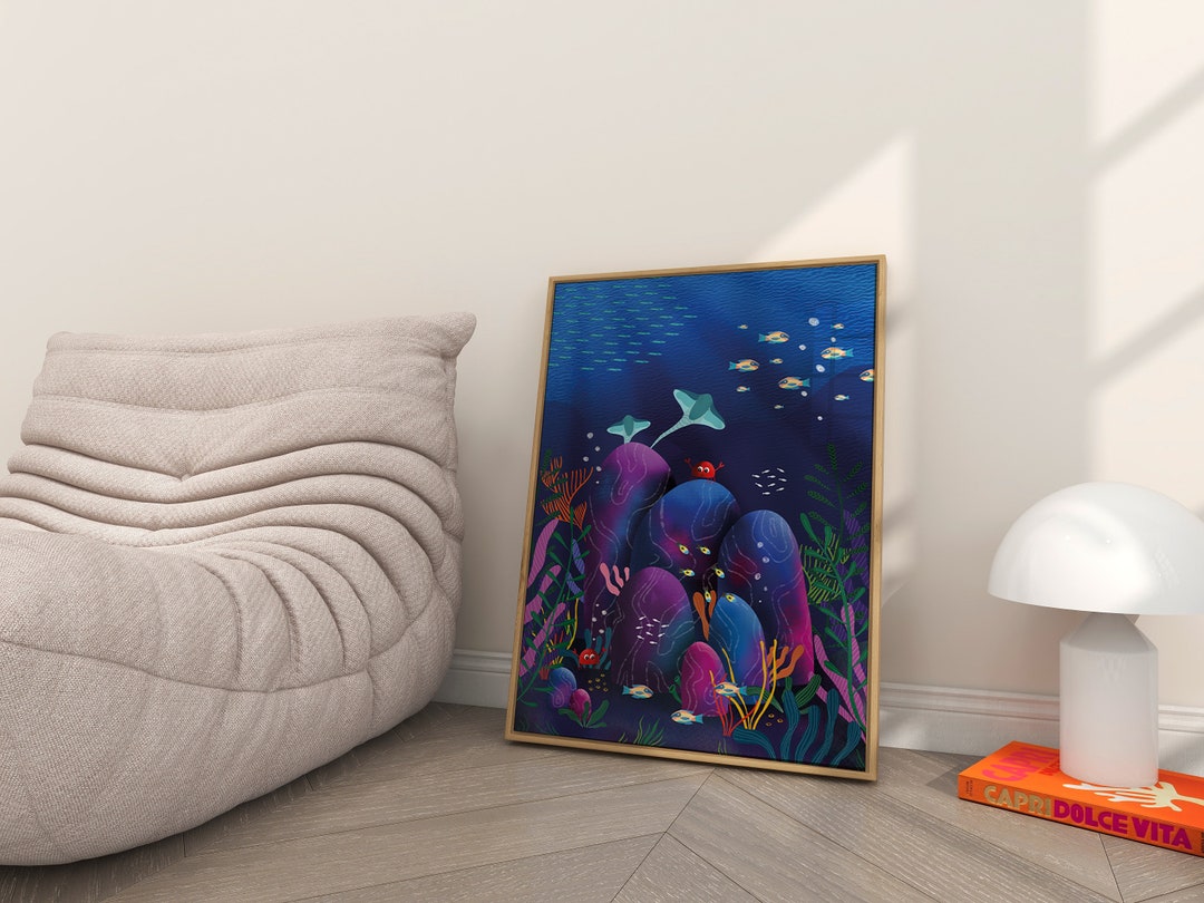 A3 Ocean Poster for Printing Original Polish Poster Illustration 29.7 X ...