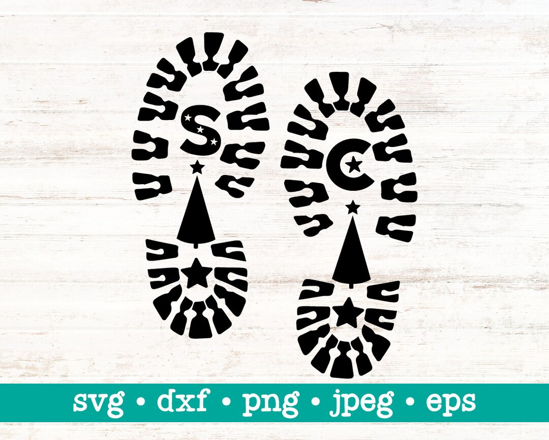 Santa Footprint Svg, Santa Boot Svg, Christmas Svg, Santa Boots Svg ...