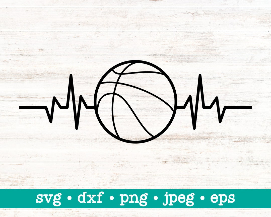 Basketball Heartbeat Svg, Heartbeat Basketball Svg, Basketball Svg ...