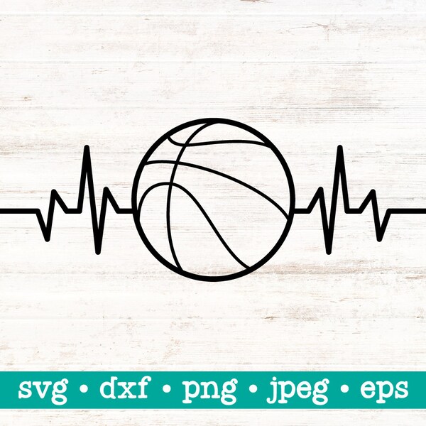 Basketball Heartbeat Svg - Etsy