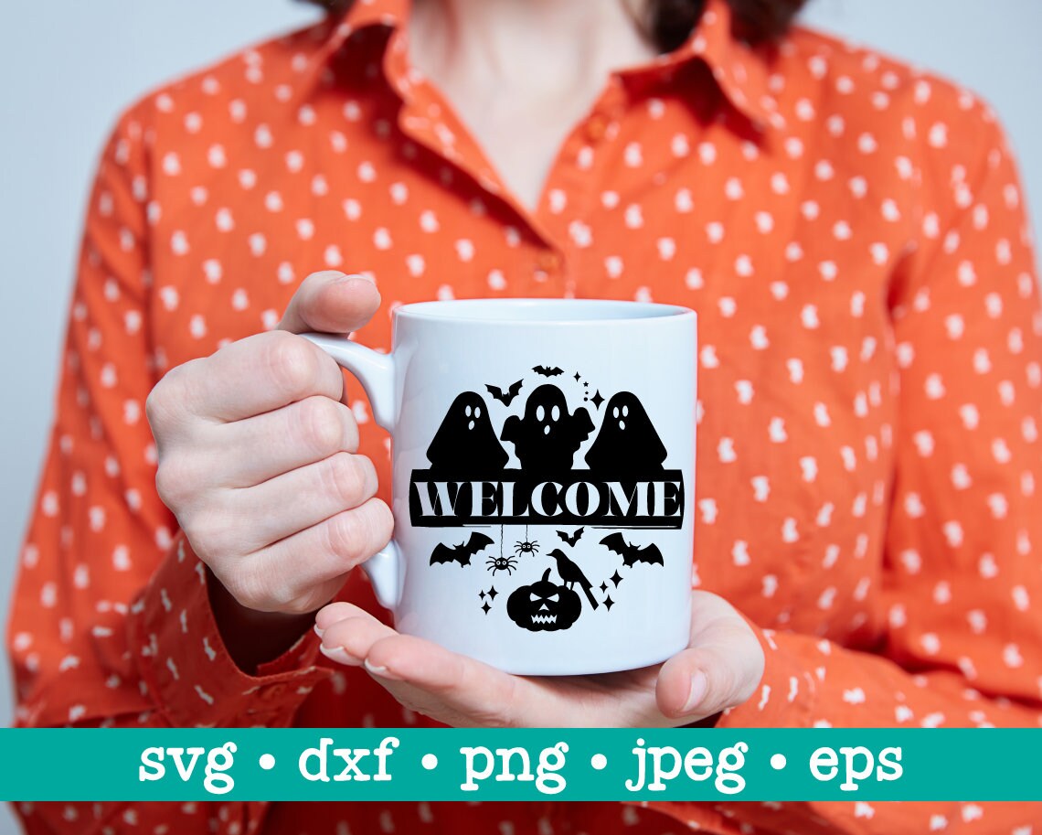 Welcome Svg, Halloween Cut File, Ghouls Sign Svg, Ghouls Sign Dxf ...
