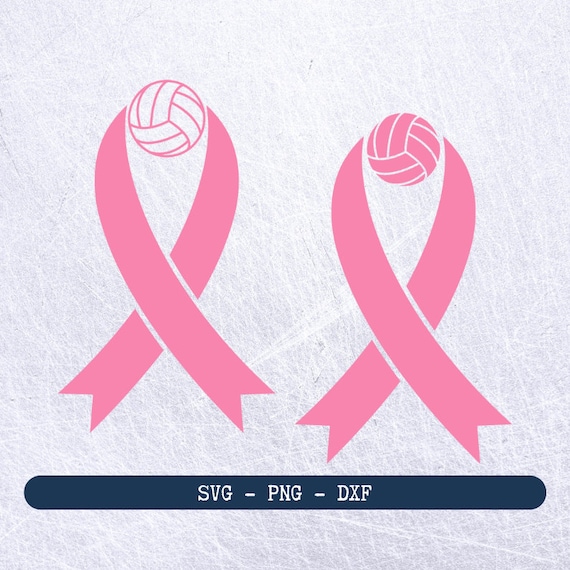 Volleyball Breast Cancer Ribbon Svg Volleyball Cancer Ribbon - Etsy