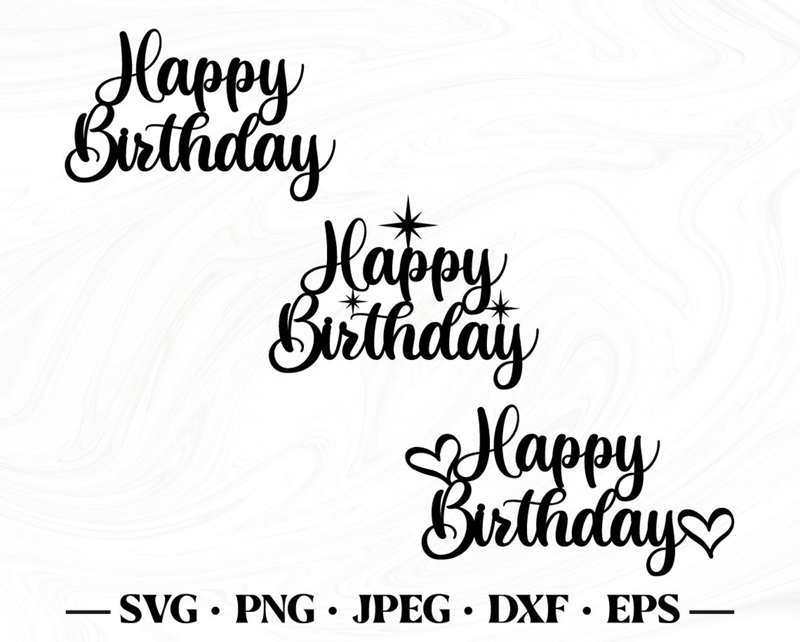 Cake Topper Svg Happy Birthday Svg Birthday Cake Topper Svg Etsy