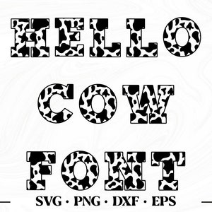 Cow Font, Cow Font Svg, Font Animal Svg, Cow Alphabet Svg, Farmhouse ...