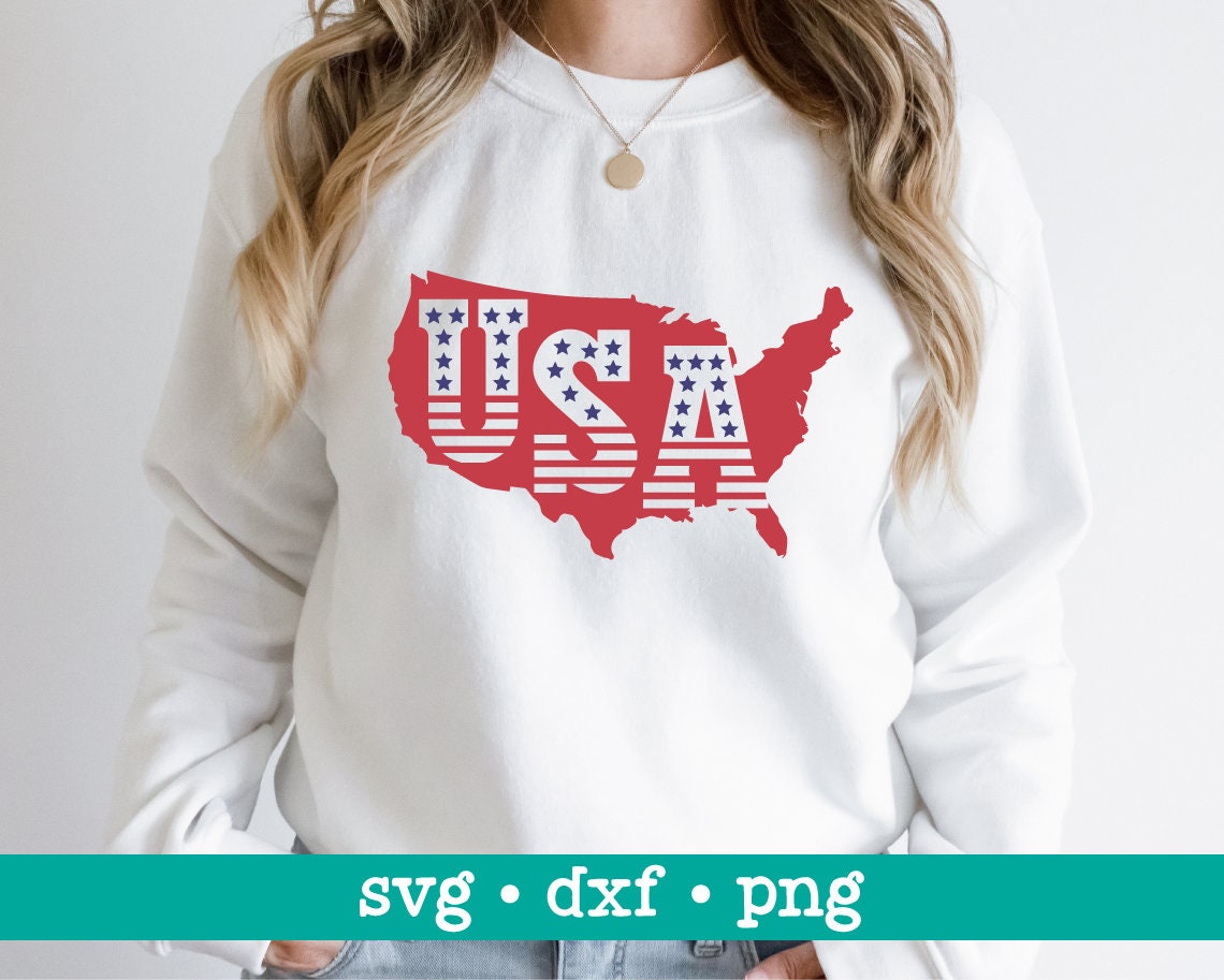 USA Svg USA Png USA Dxf Usa Cut Files Usa Red Stars Svg - Etsy