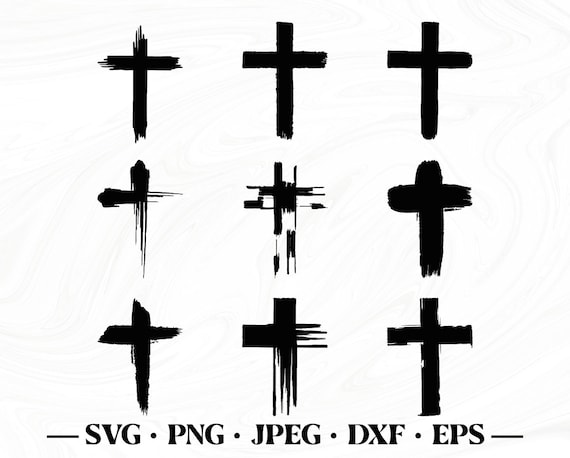 Cross Svg Distressed Cross Svg Brush Stroke Cross Svg Cross | Etsy