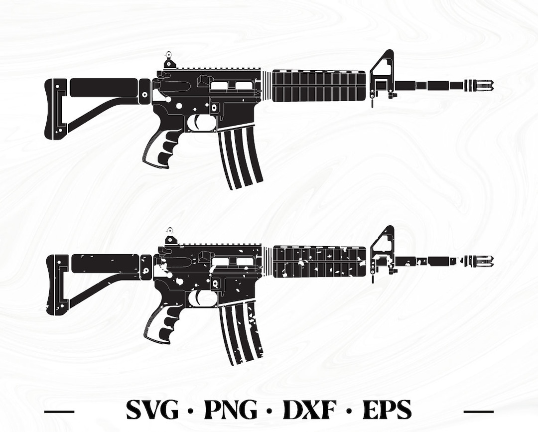 AR-15 gun svg, AR-15 gun dxf, AR-15 gun png, Rifle svg, Rifle clipart ...