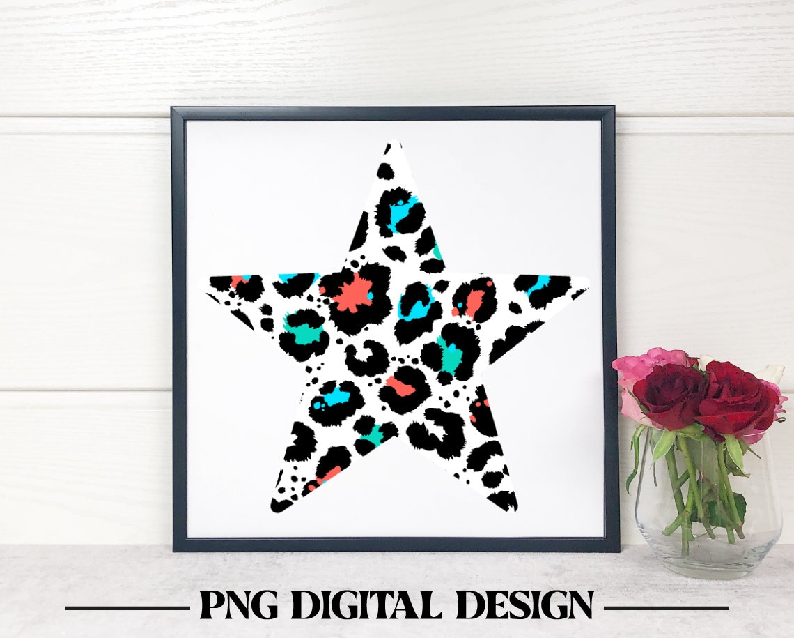 Leopard Print Stars Leopard Stars Png Bundle Animal Print - Etsy