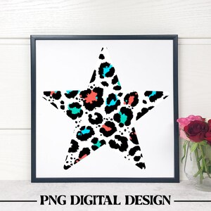 Leopard Print Stars, Leopard Stars Png Bundle, Animal Print Stars Png ...