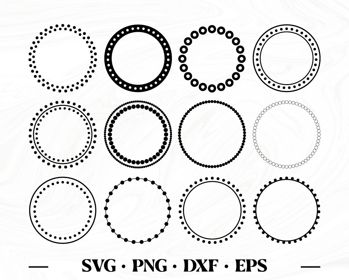 Dotted Svg Dotted Frames Svg Dotted Monogram Frames Svg | Etsy