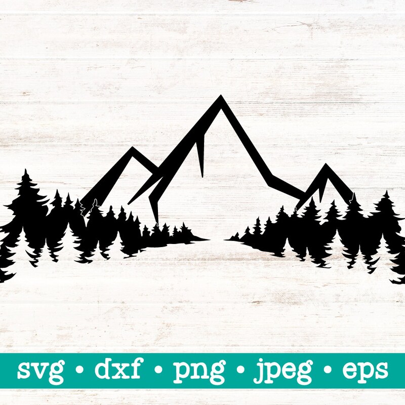 Mountains With Trees Svg - Etsy