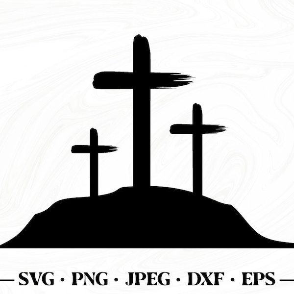 3 Crosses on a Hill Svg - Etsy