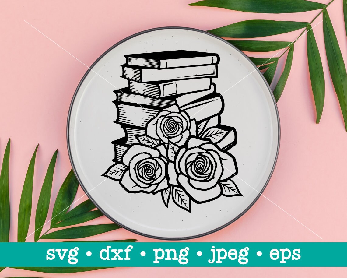 Floral Book Svg Floral Book Svg File Flower Teacher Svg - Etsy