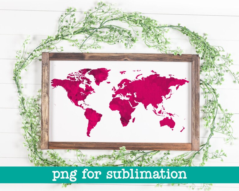 World Maps Clipart, Watercolor Maps Png, 12 World Maps Clipart ...