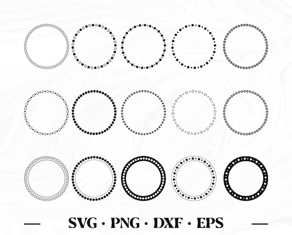 Dotted Circle Svg Dotted Circle Frame Svg Monogram Frame Etsy